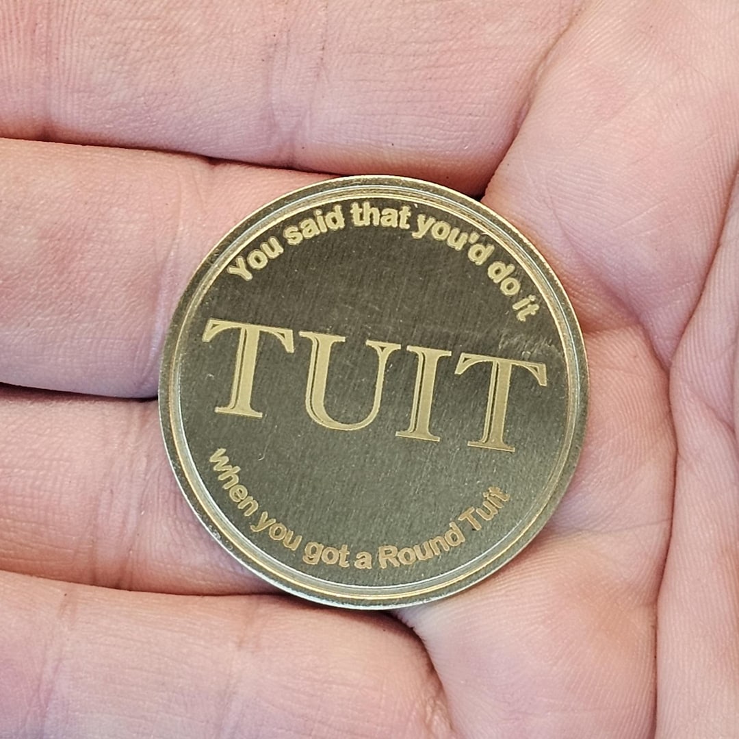 Solid Brass "round Tuit" Coin | Funny Gag Gift - Etsy