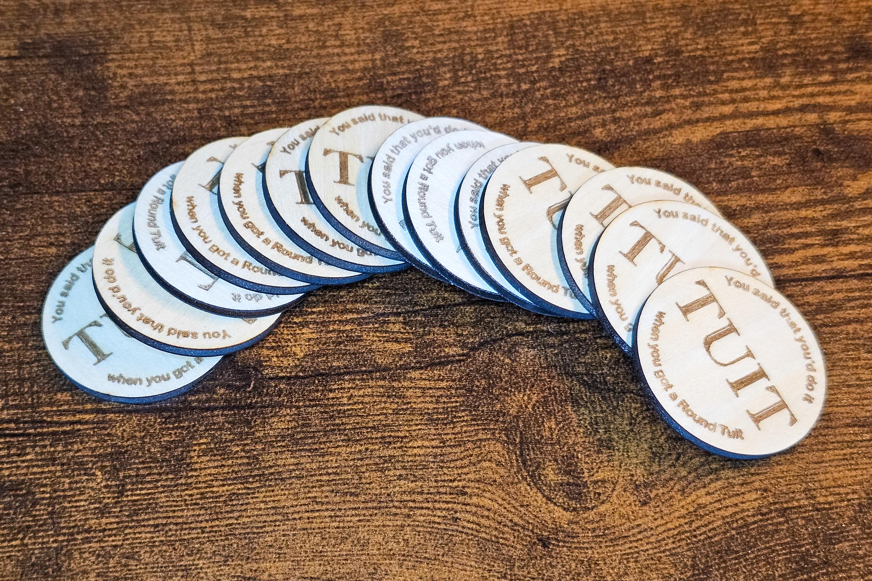 Round TUIT, Around to It, Wooden Token - Etsy