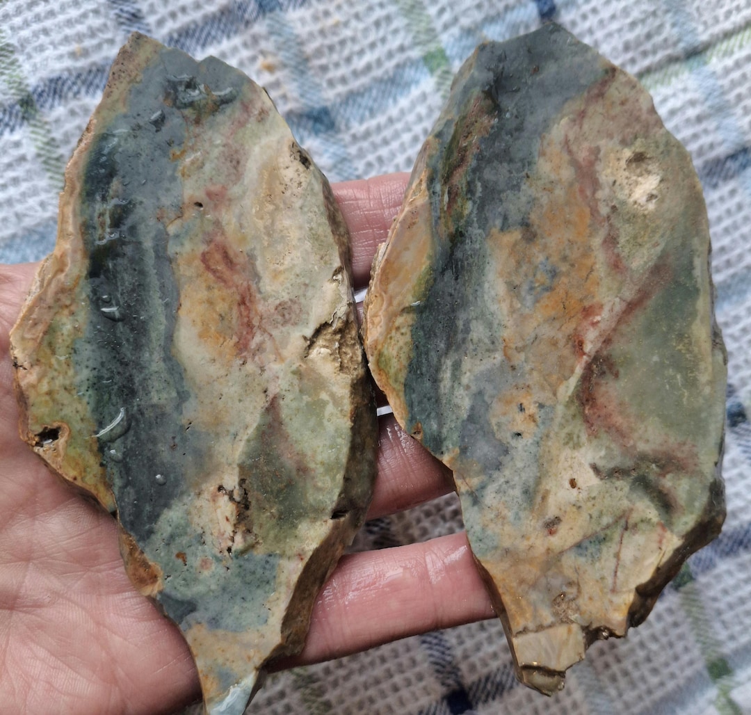 Pair of Gary Green Jasper Slabs (larsonite) - Rare Oregon-nevada ...