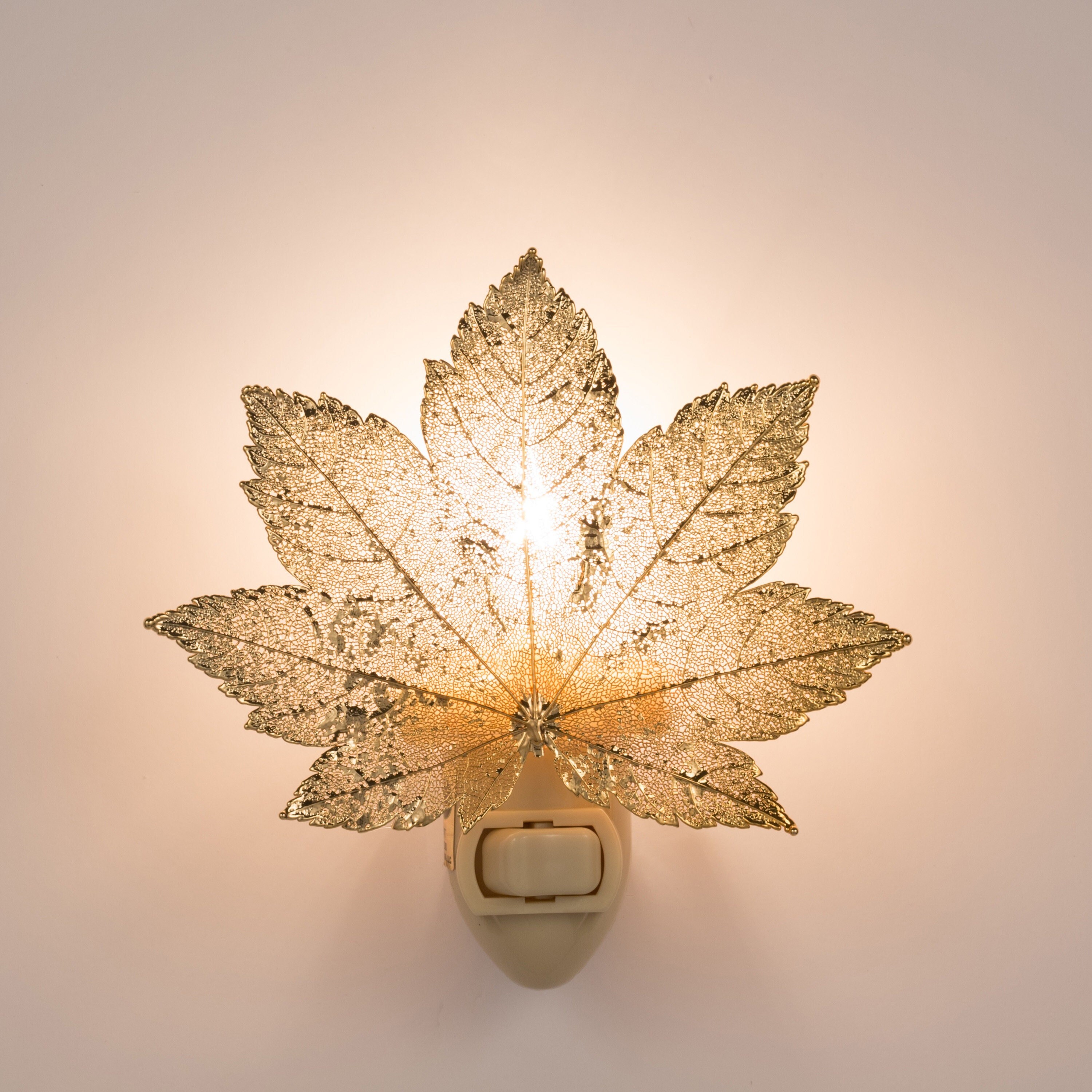24k Gold Real Full Moon Maple Leaf Night Light Gift Boxed - Etsy