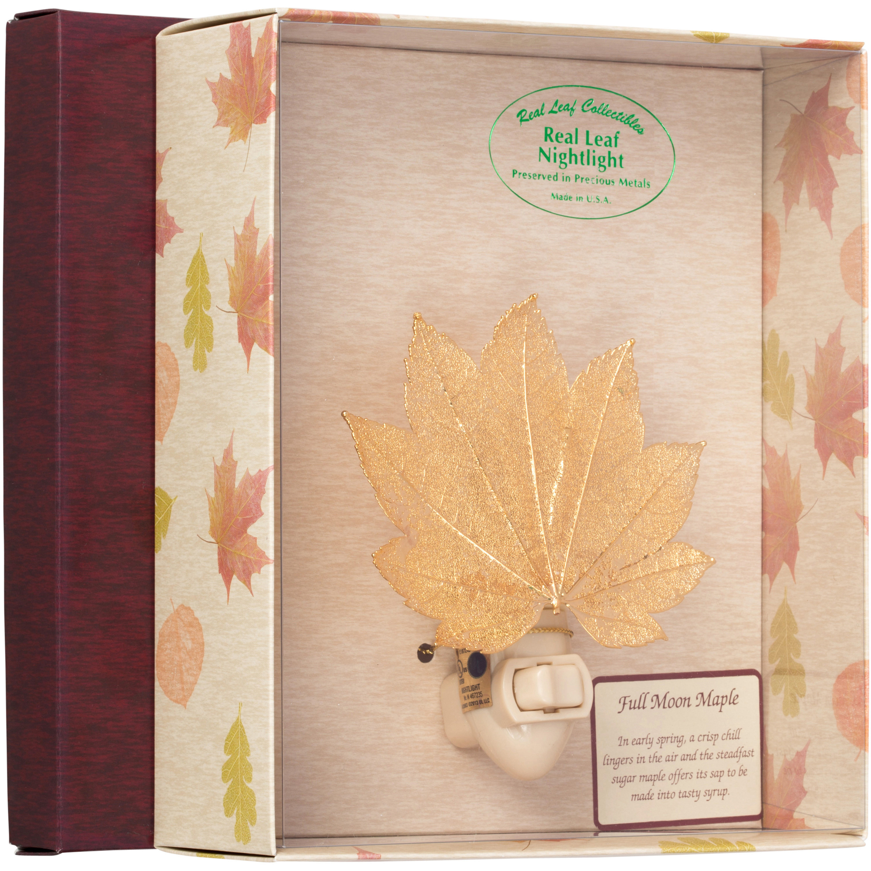24k Gold Real Full Moon Maple Leaf Night Light Gift Boxed - Etsy