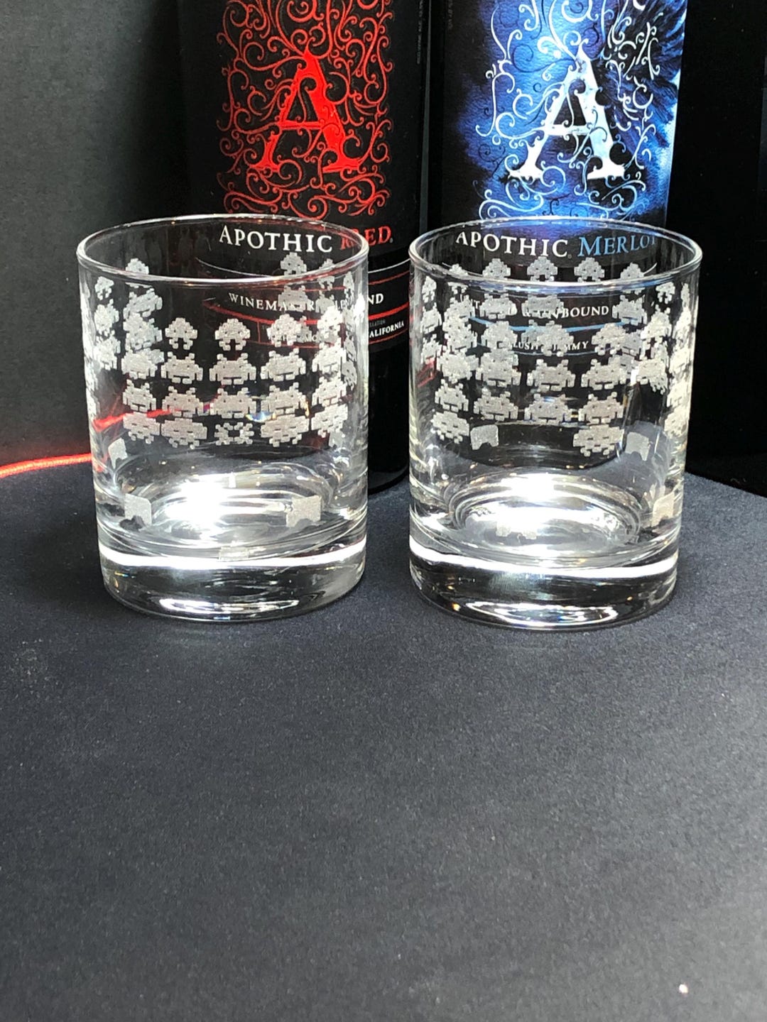 Space Invaders Rocks Glasses, Video Game Glasses, Set of 2 Rocks ...