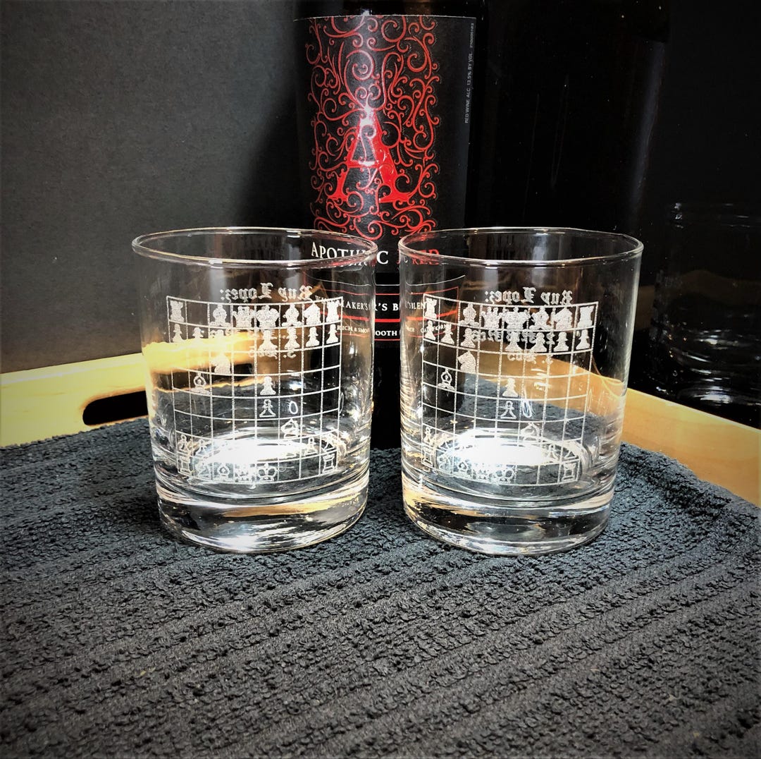 Chess Glasses, Chess Openings, Ruy Lopez, Chess Gift, Chess Wedding ...