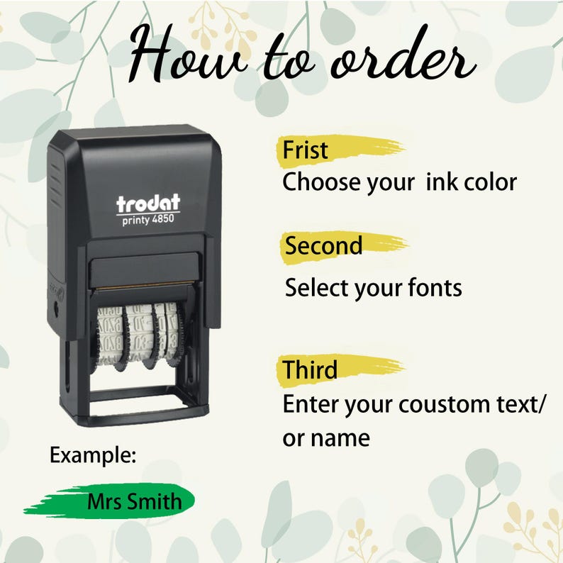 Personalized Adjust Date Stamps, Date and Name Stamps,teacherdate ...