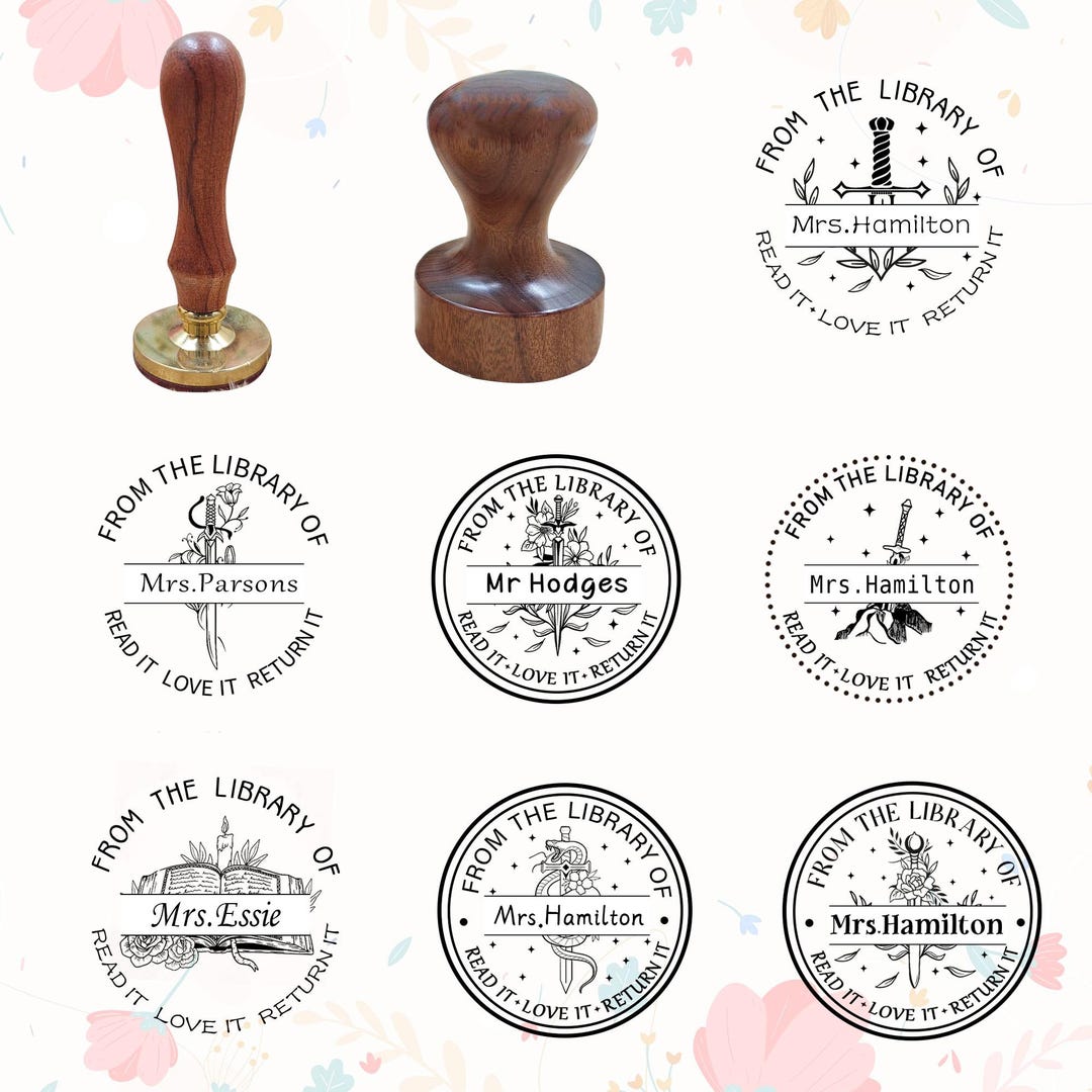 Custom From the Library of Stamp| Sword Stamp |personalized BOOK Stamp ...