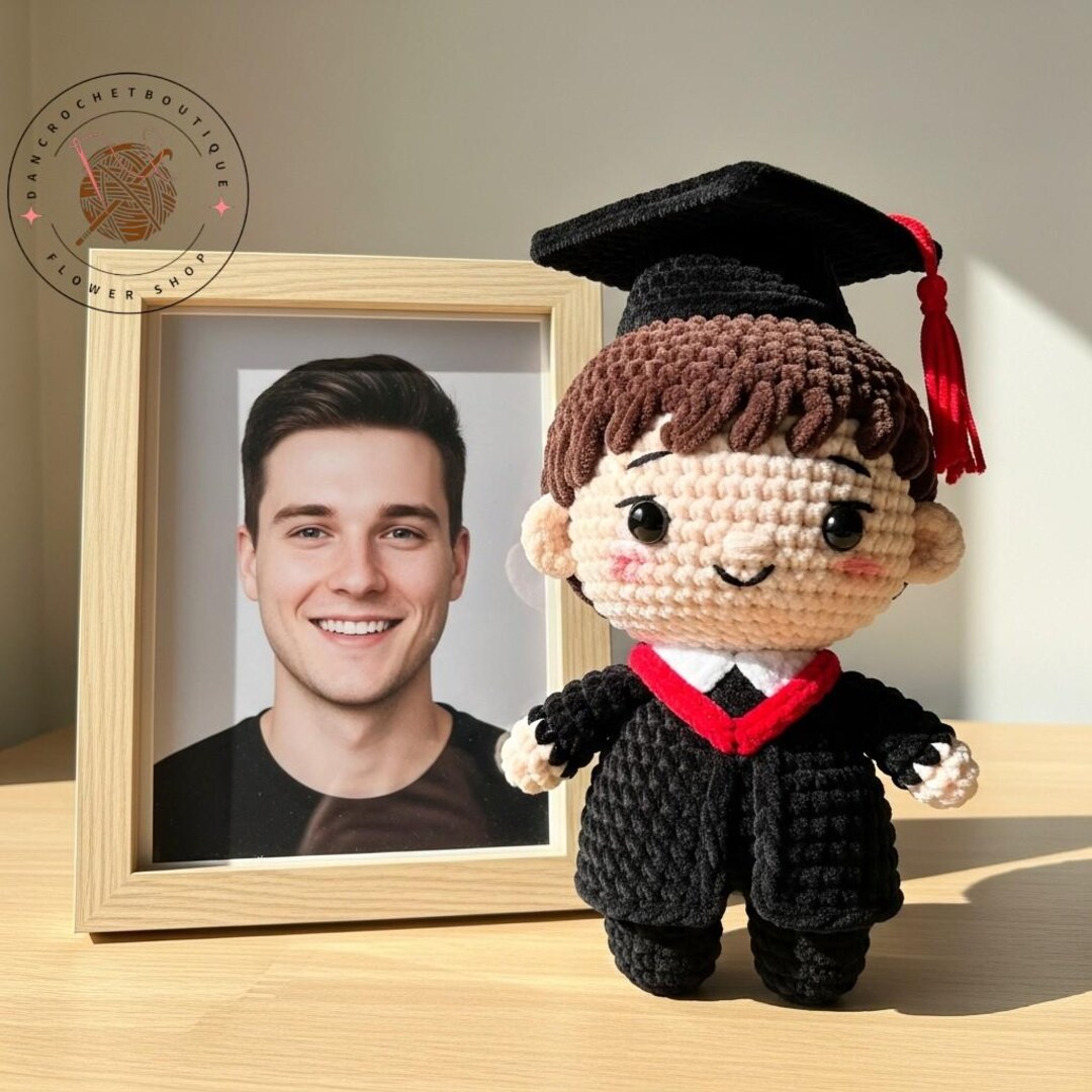 Custom Graduation Crochet Doll, Personalized Stuffed Mini Me, Handmade ...