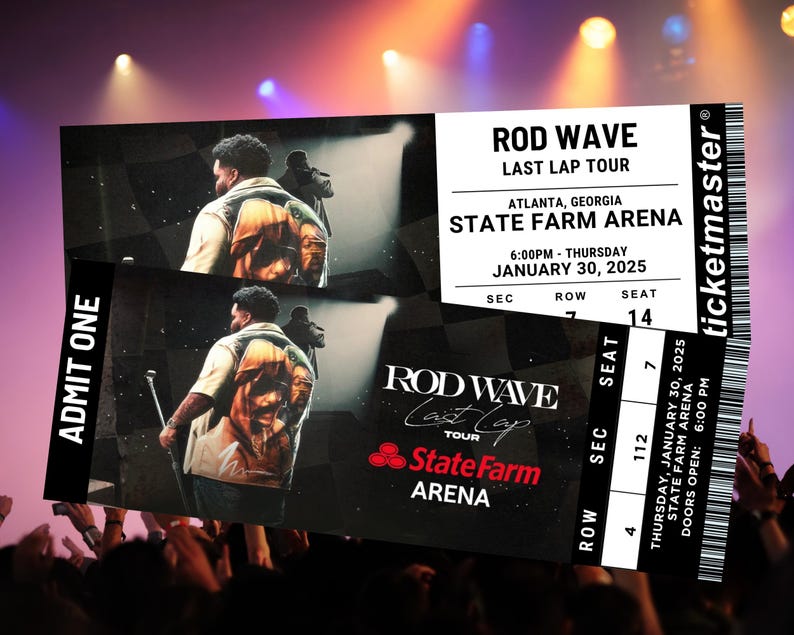 Editable Rod Wave Last Lap Tour Concert Ticket, Surprise Souvenir ...