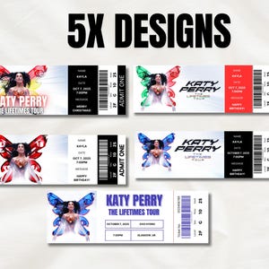 Editable Katy Perry Concert Ticket, Printable the Lifetimes Tour 2025 ...