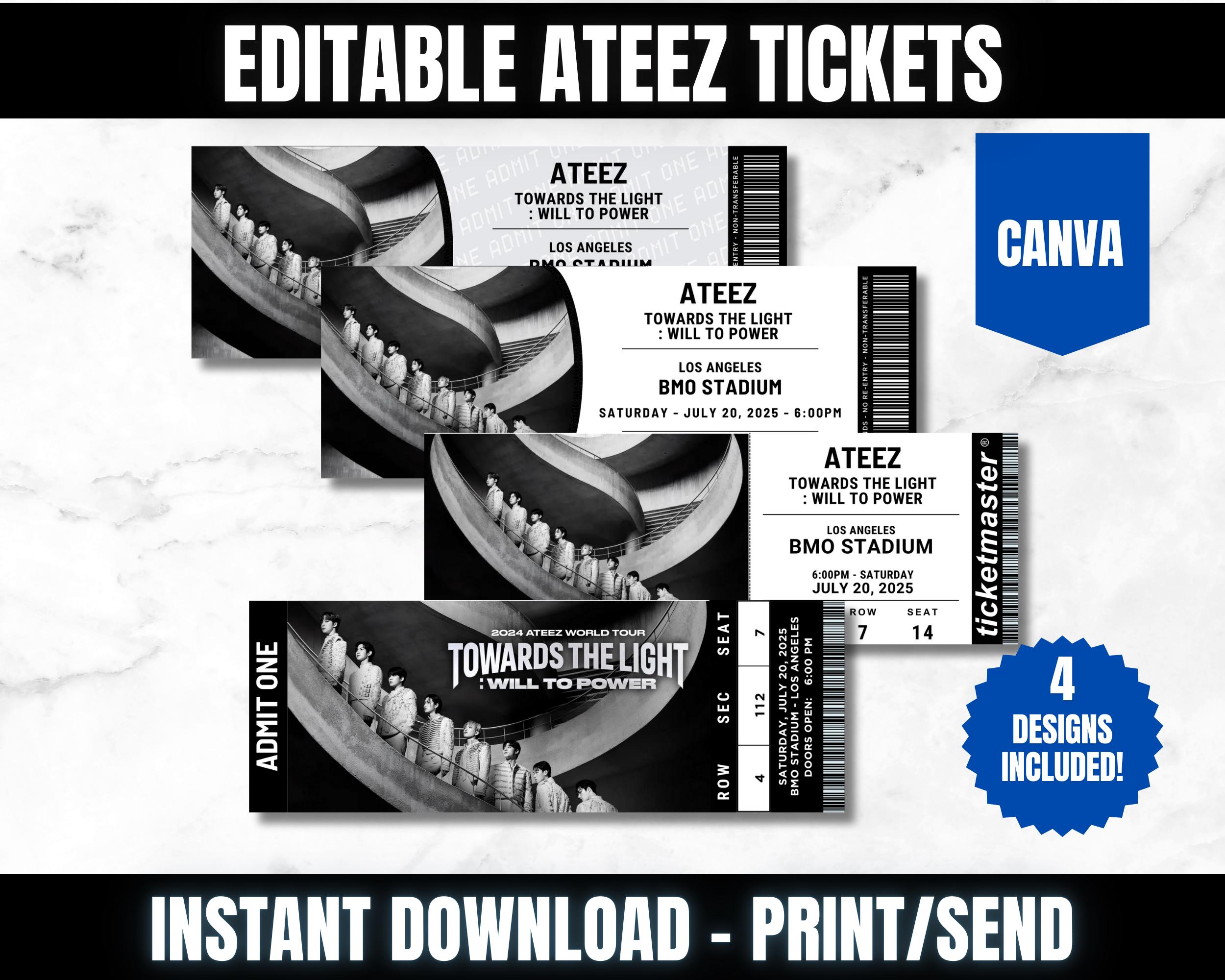 Editable Ateez World Tour Towards the Light: Will to Power Concert ...