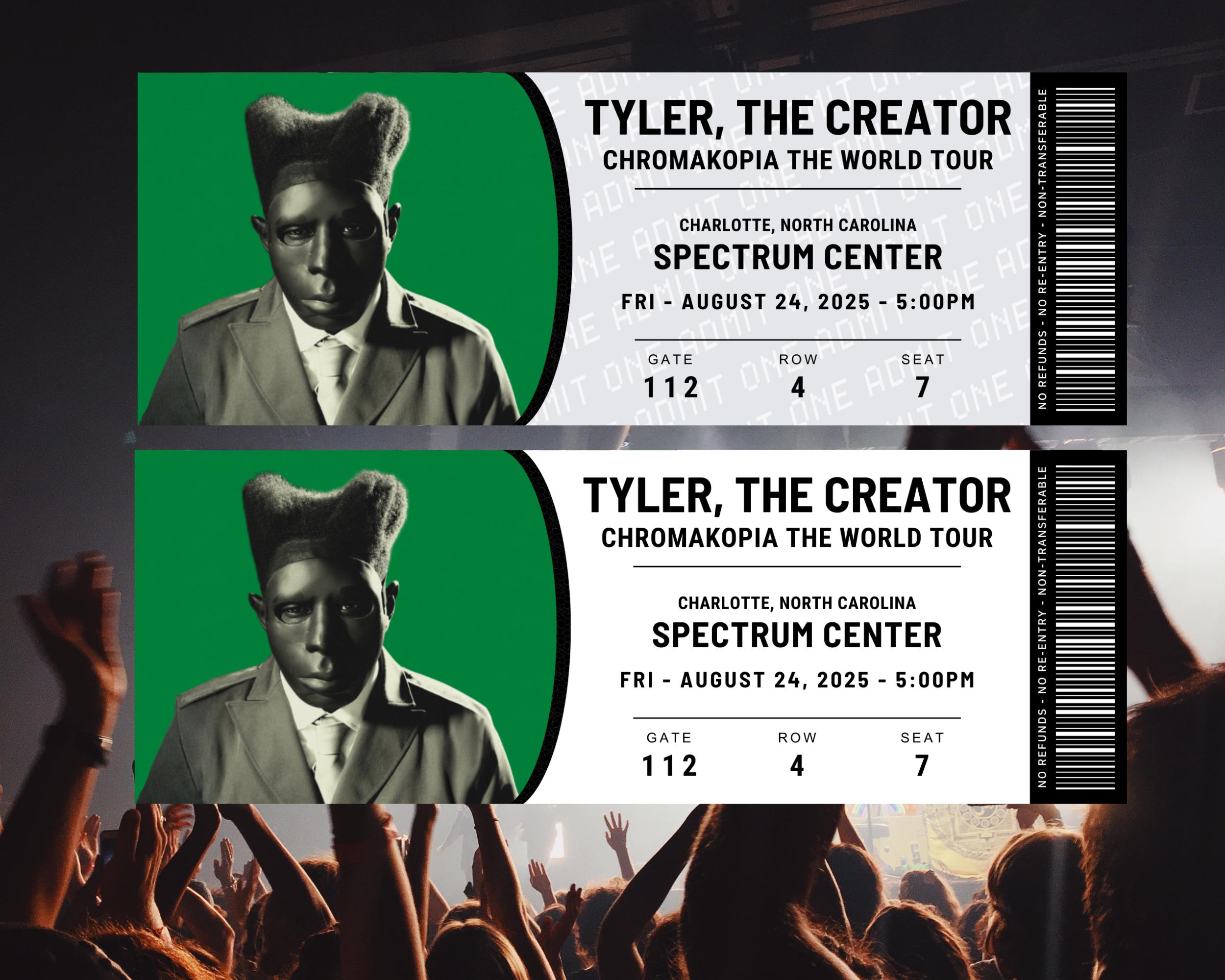 Editable Tyler the Creator Concert Ticket, Printable Chromakopia World ...