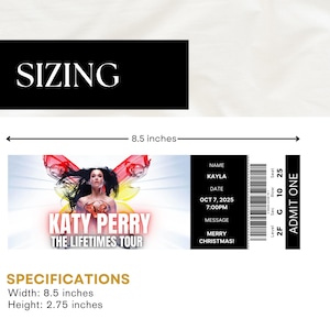 Editable Katy Perry Concert Ticket, Printable the Lifetimes Tour 2025 ...