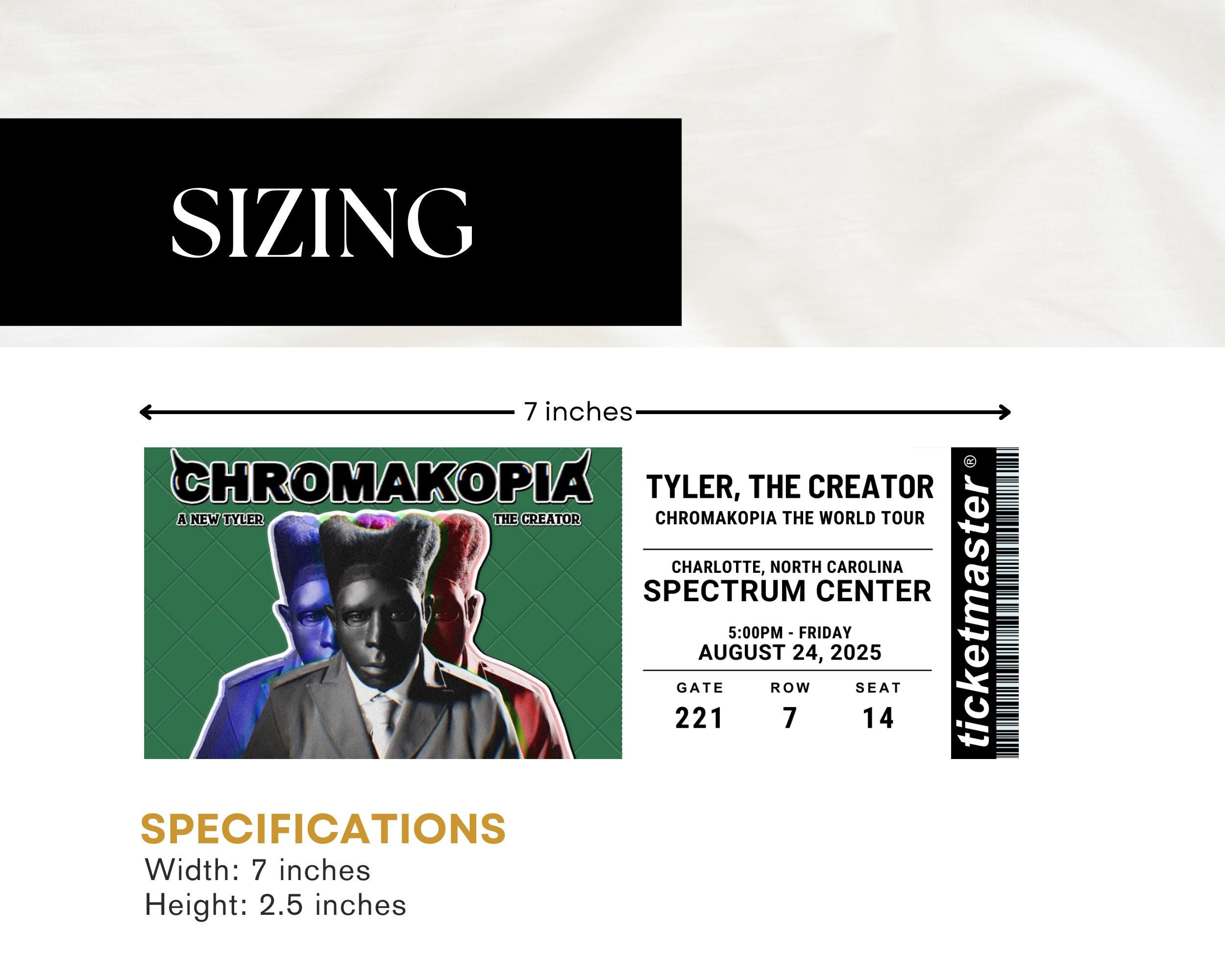 Editable Tyler the Creator Concert Ticket, Printable Chromakopia World ...