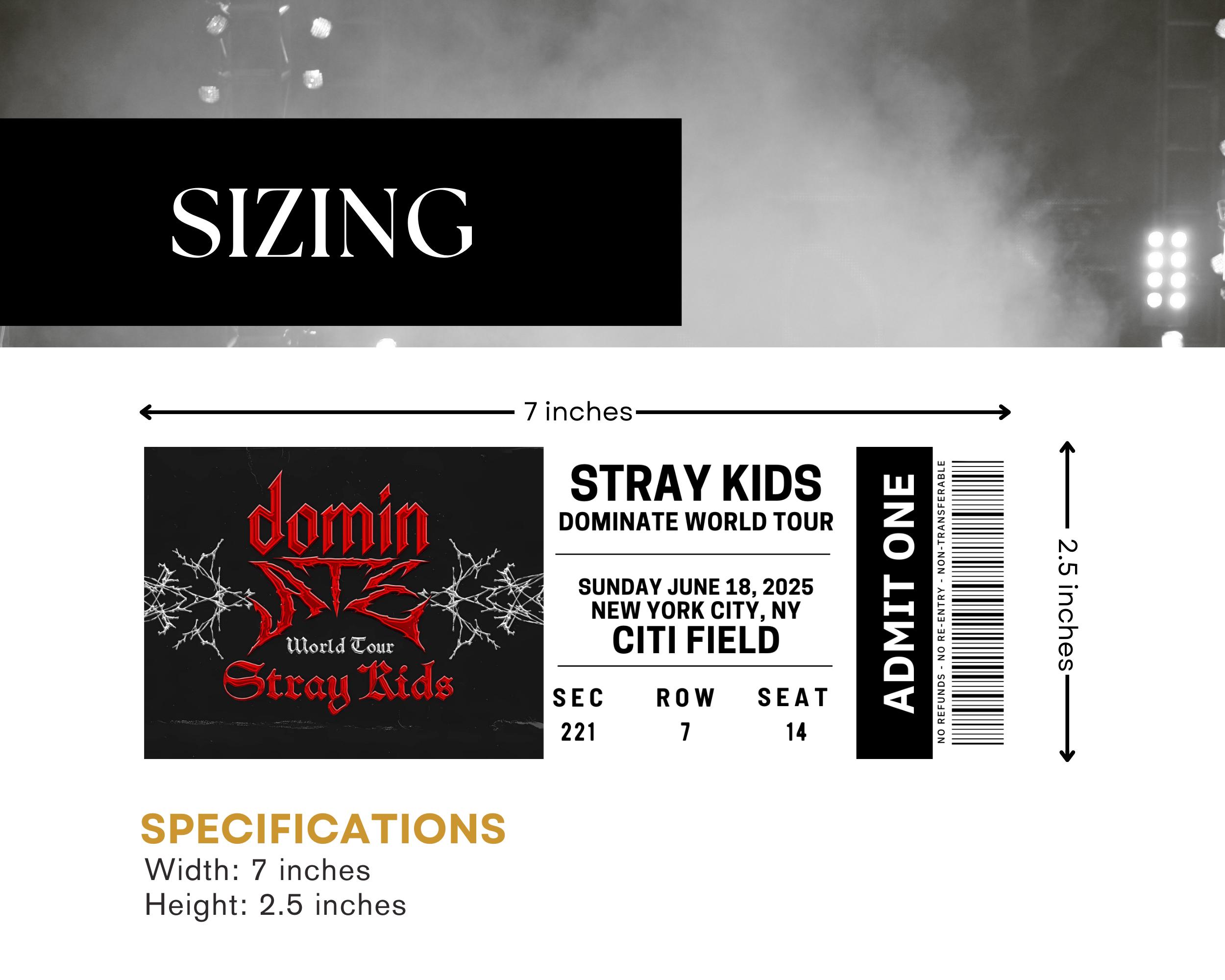 Editable Stray Kids Dominate Concert Ticket, Dominate World Tour North America, Stray Kids Kpop ...