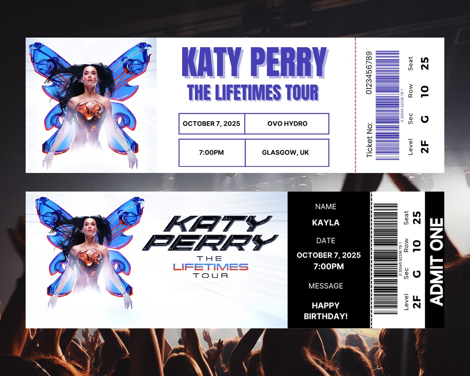 Editable Katy Perry Concert Ticket, Printable the Lifetimes Tour 2025 ...