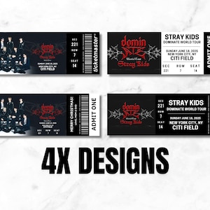 Editable Stray Kids Dominate Concert Ticket, Dominate World Tour North ...