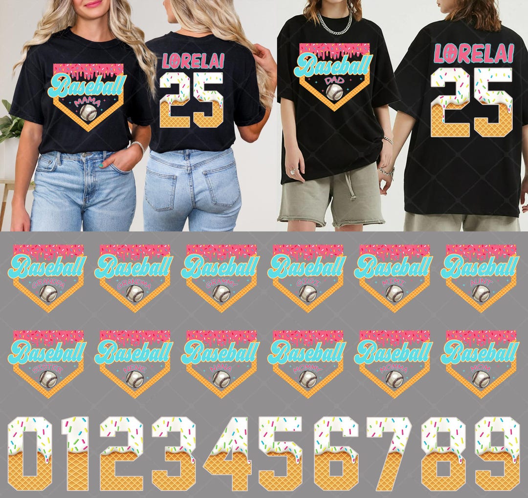 Personalized Baseball Drip Mama Png, Team Mom Png, Ice Cream Drip Tball ...