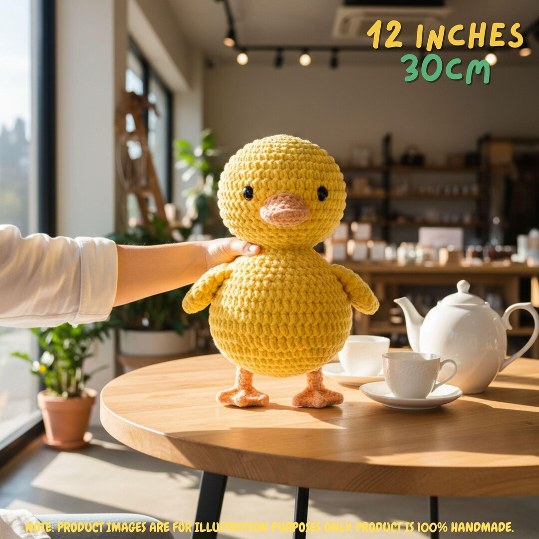 Duckling Crochet Amigurumi Doll – Handmade Duck Plush Toy, Cute Nursery ...
