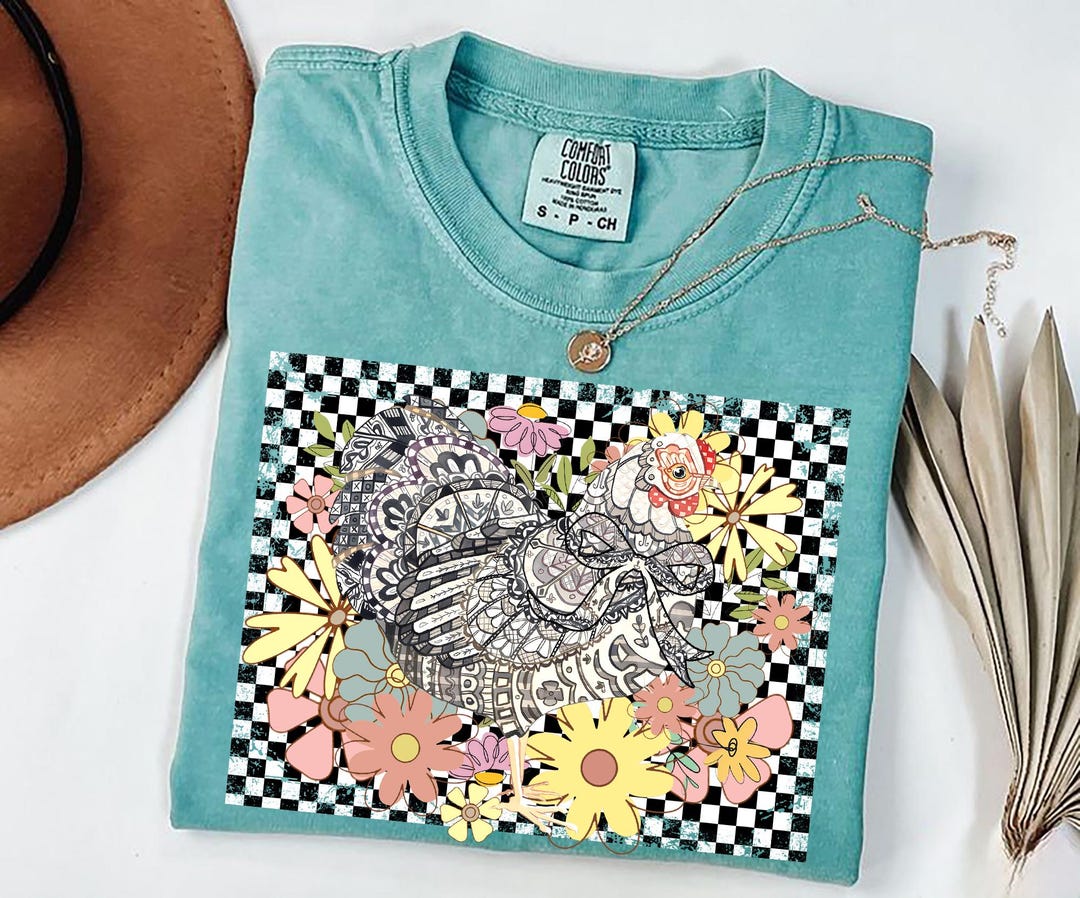 Checkerboard Wildflower Chicken Png, Wildflower Chicken Png, Chicken ...