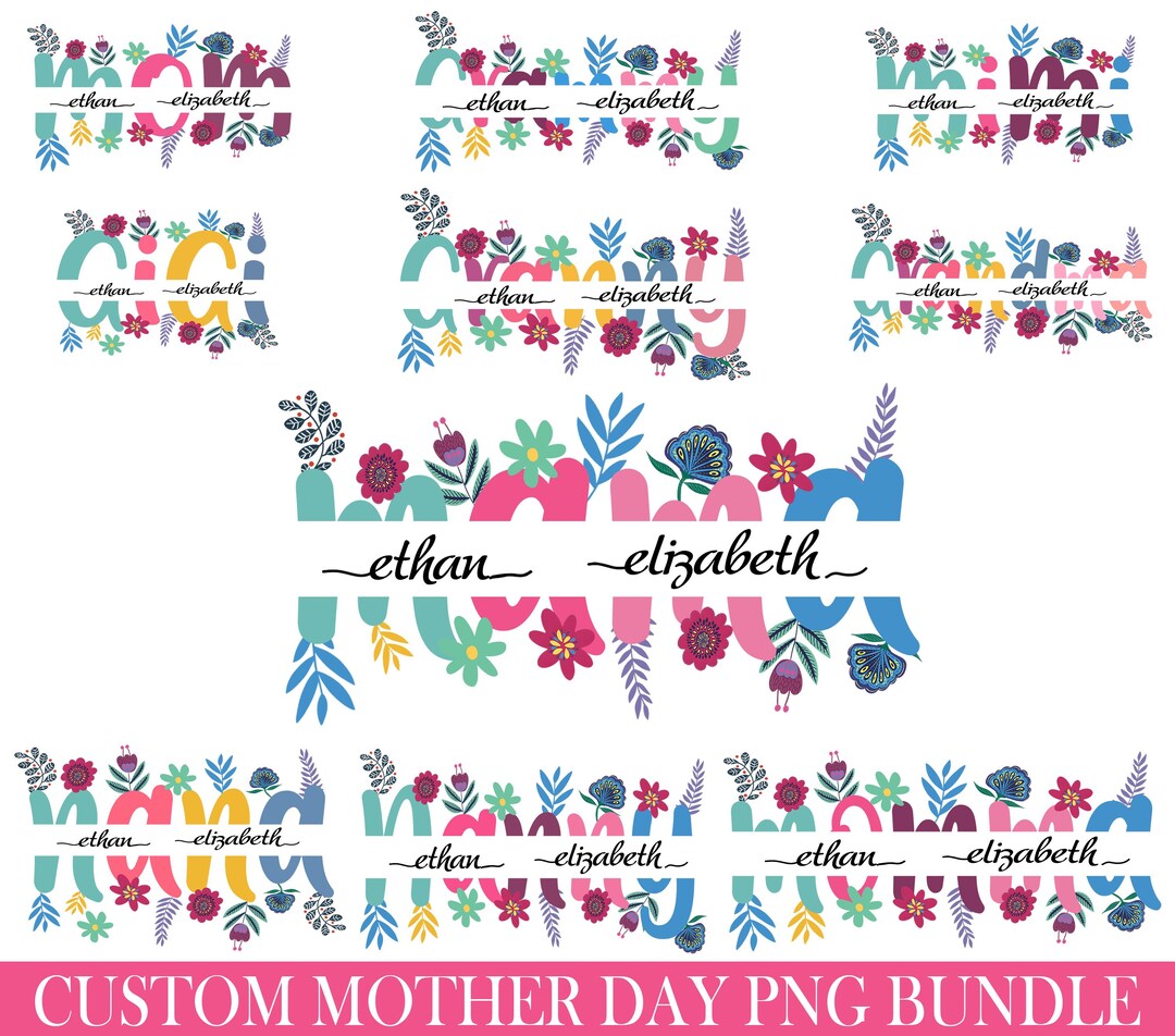 10 Customizable Grandma Hobo Floral Png, Boho Flower Png, Floral Png ...