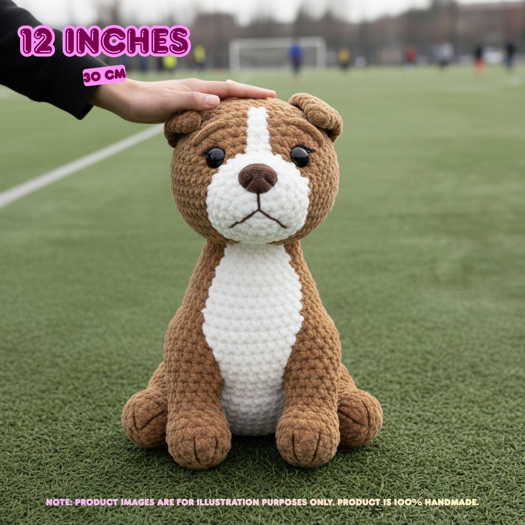 Pit Bull Crochet Amigurumi Dog – Handmade Pitbull Plush Toy, Custom Pit ...