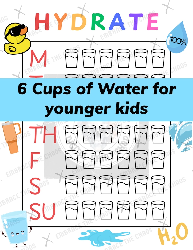 Hydration Tracker | Water Intake Log | Digital Download - Etsy