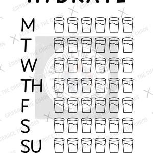 Hydration Tracker | Water Intake Log | Digital Download - Etsy