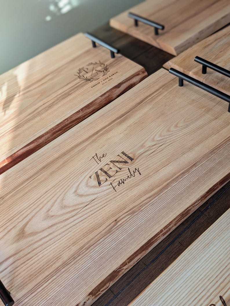 Personalized Live Edge Charcuterie Board - Custom Engraved Cheese Board ...