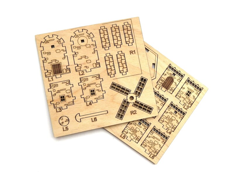 Sr No 109 - Miniature Windmill, Laser Cut Wooden Model Windmill ...