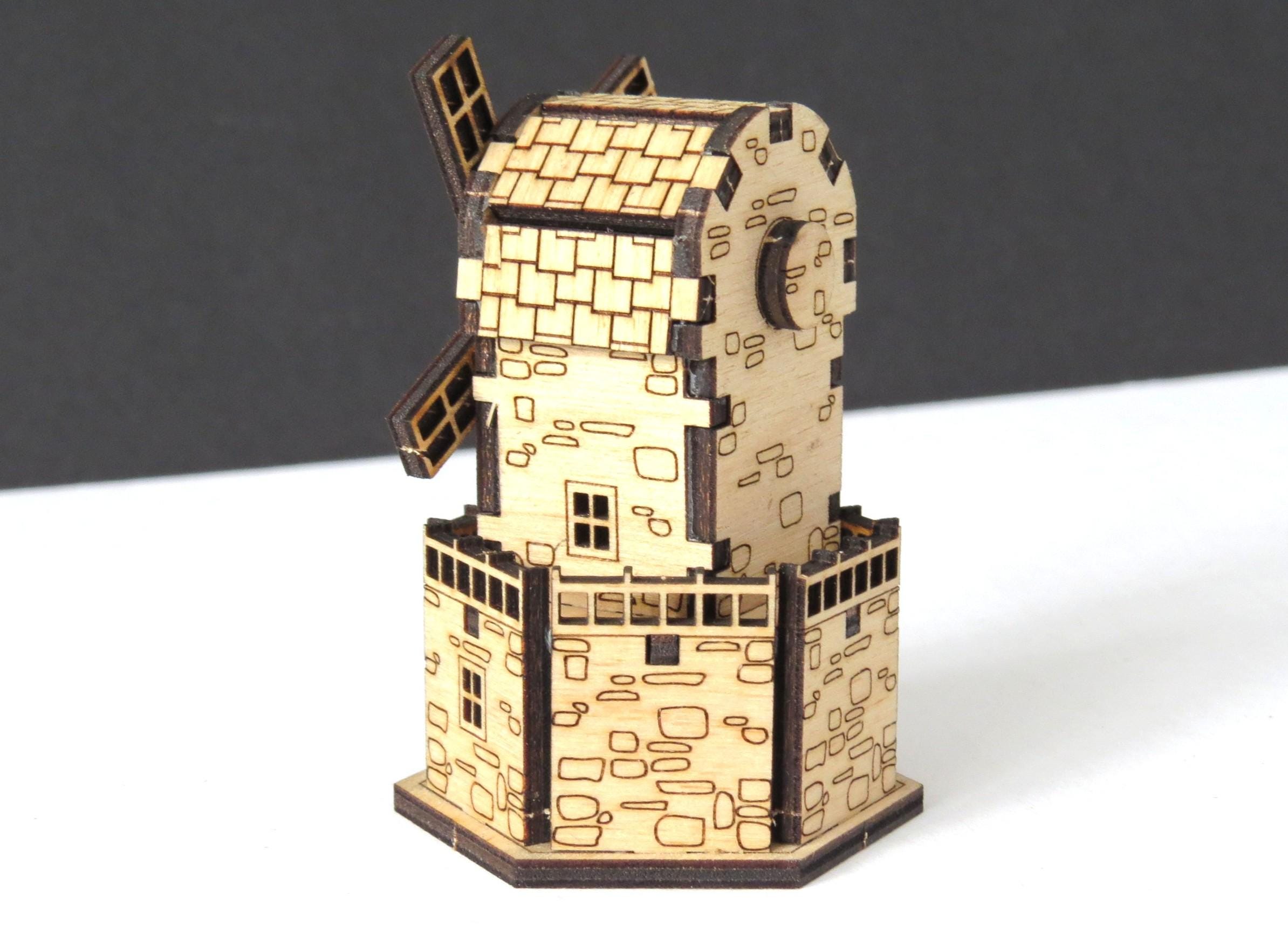 Sr No 109 - Miniature Windmill, Laser Cut Wooden Model Windmill ...
