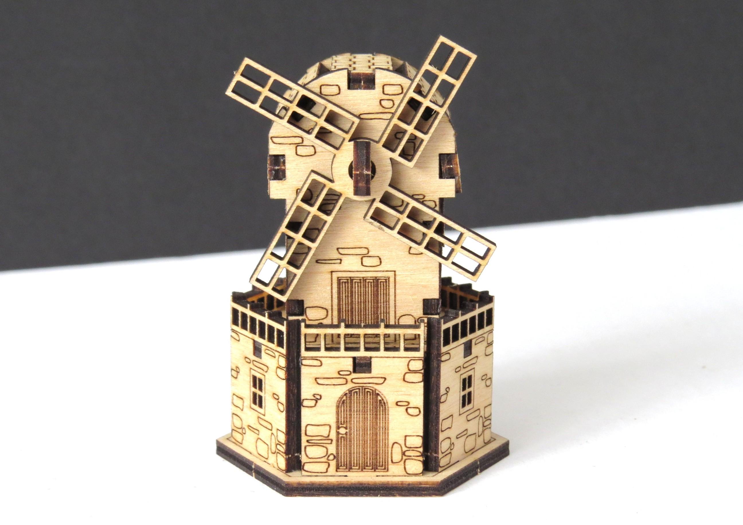 Sr No 109 - Miniature Windmill, Laser Cut Wooden Model Windmill ...