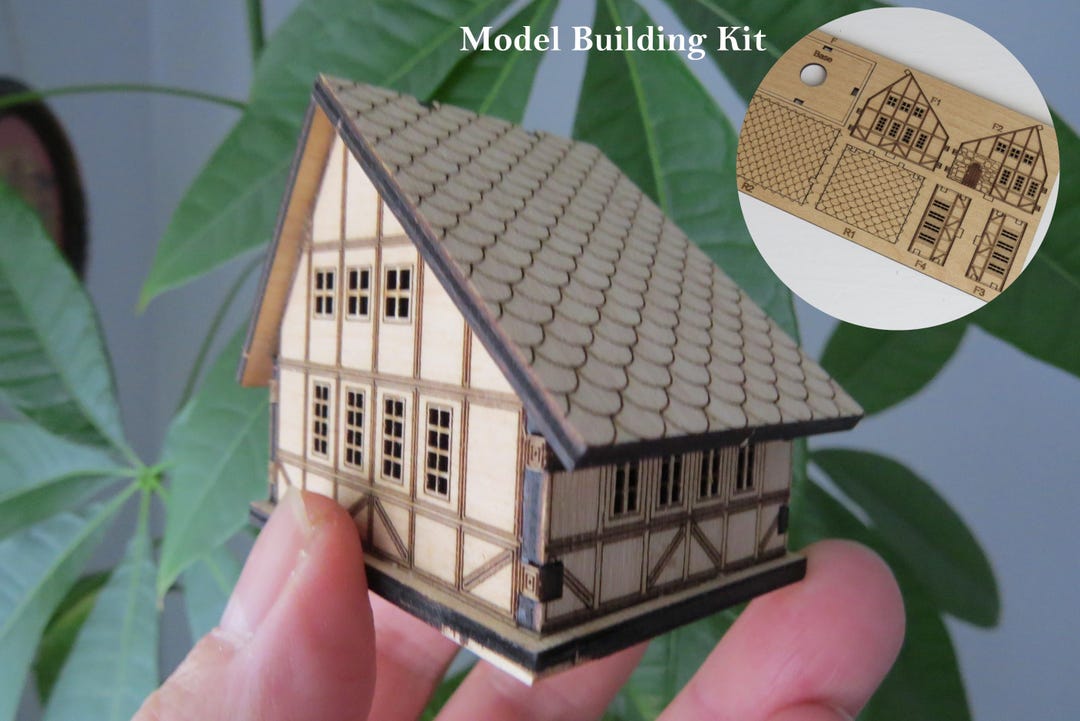 Sr No 104 Tudor House - Laser Cut Wood Model House Kit, Handmade ...