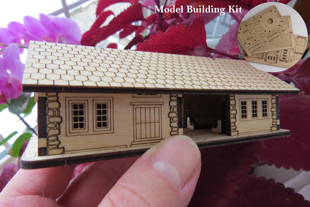 Sr No 106 - Wooden Railroad Station Building Kit for N Scale Model ...