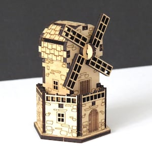 Sr No 109 - Miniature Windmill, Laser Cut Wooden Model Windmill ...