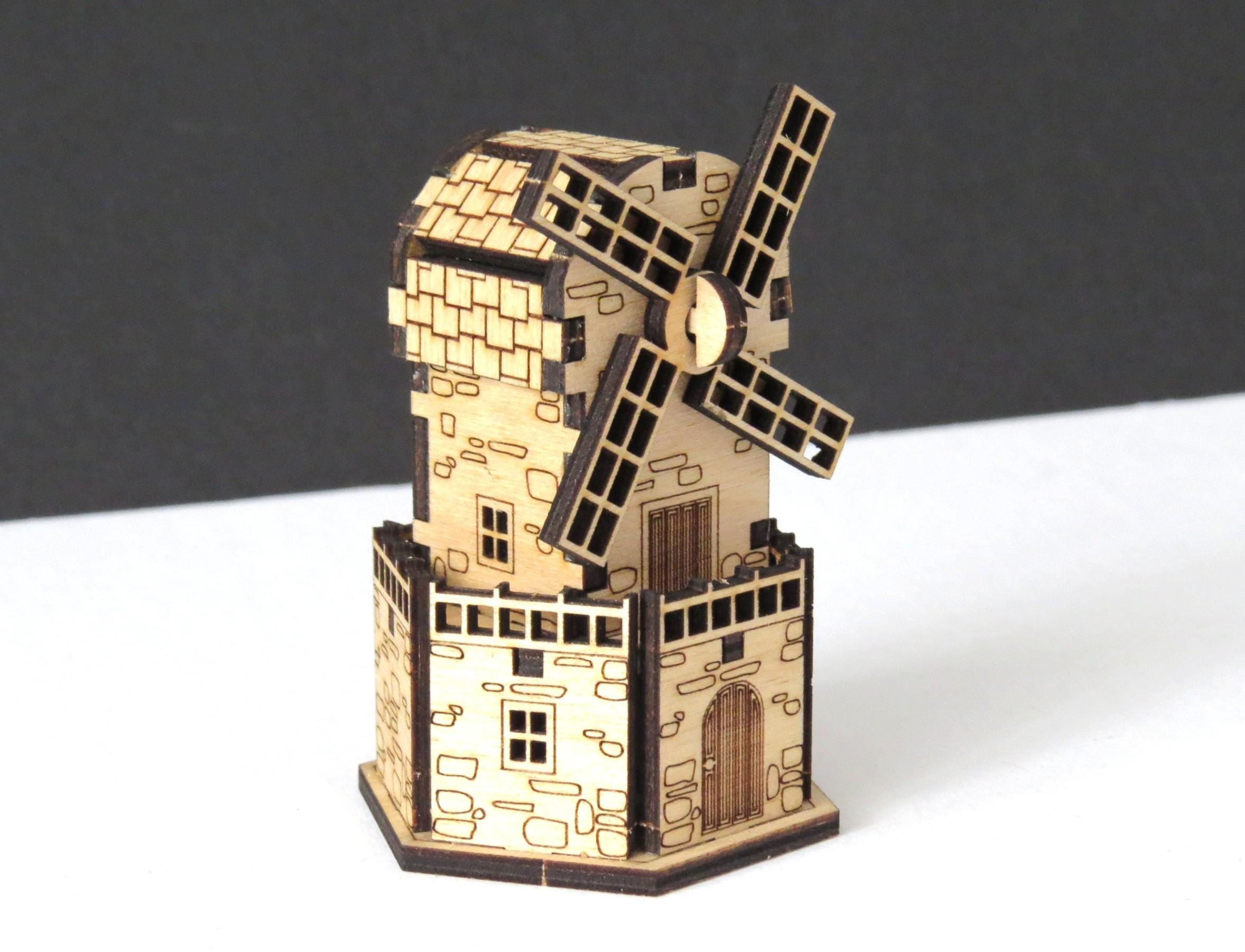 Sr No 109 - Miniature Windmill, Laser Cut Wooden Model Windmill ...