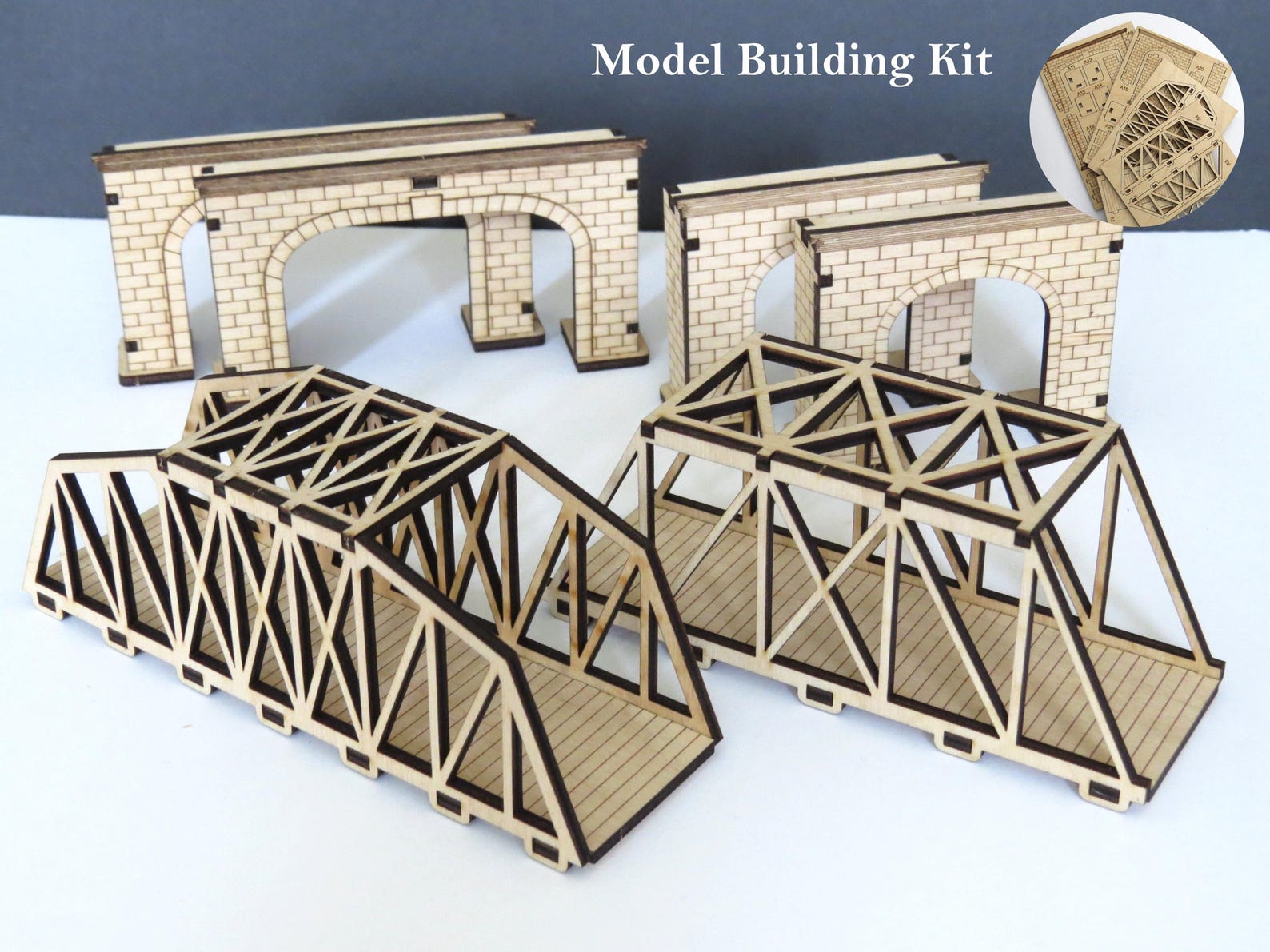 Sr No 114 - Miniature Truss Bridge and Tunnel Portal Set, Single and ...