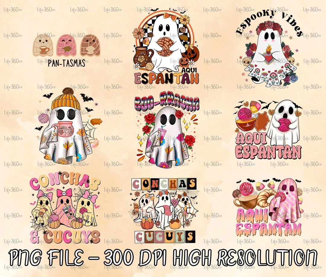 Coquette Mexican Ghost Halloween Png, Spooky Conchas Png, Pantasmas Png ...