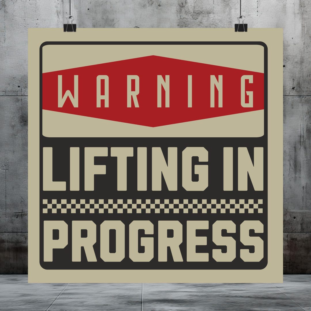 Satin Poster, Warning Lifting in Progress, Gym Wall Art, Fitness Room ...