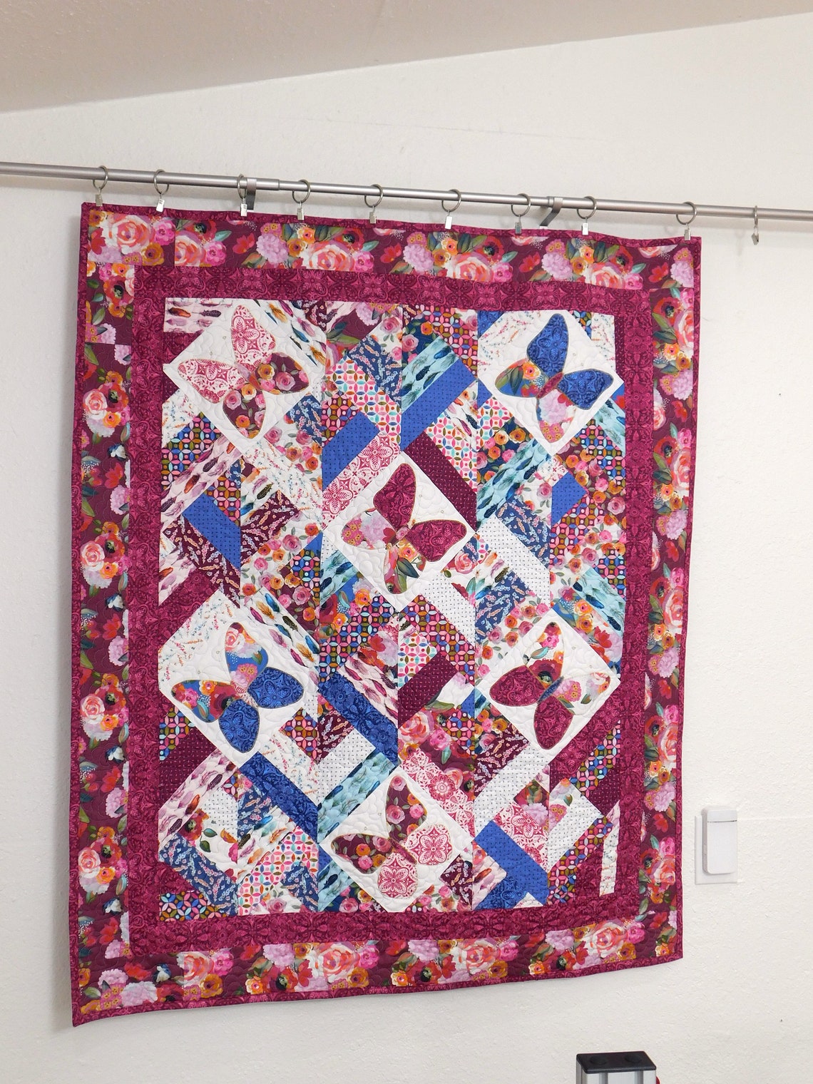 Poppies and Plume/quilt Baby/ Butterflies/crib Quilt/handmade ...