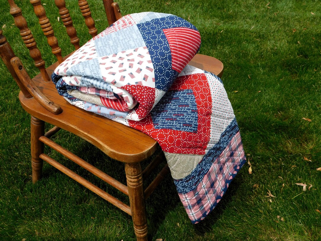Quilt Throw/ Stateside/ HANDMADE/ Sweetwater Fabrics / Moda/ Patchwork ...