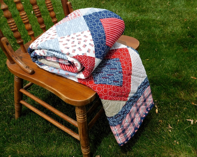 Quilt Throw/ Stateside/ HANDMADE/ Sweetwater Fabrics / Moda/ Patchwork ...