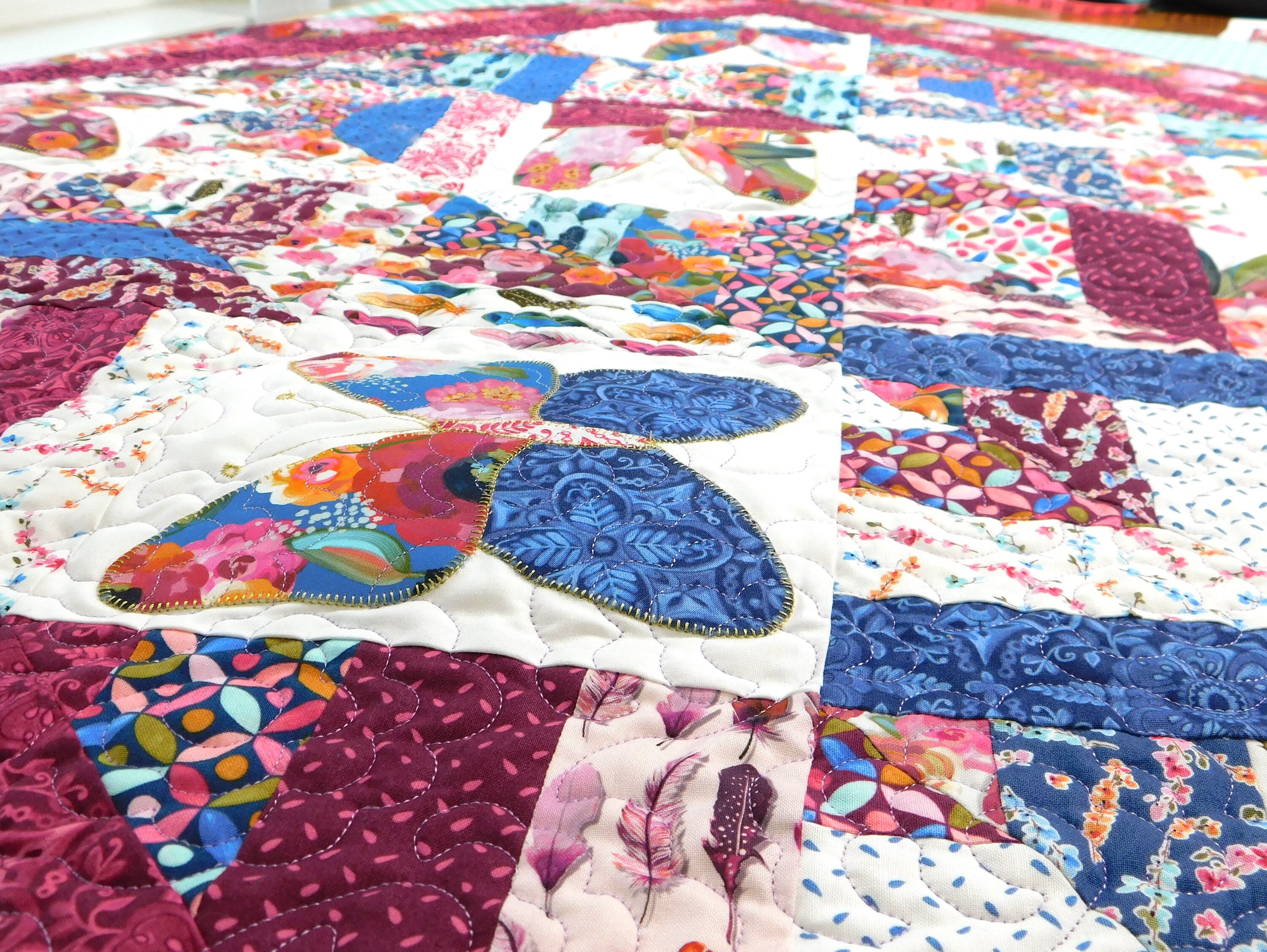 Poppies and Plume/quilt Baby/ Butterflies/crib Quilt/handmade ...