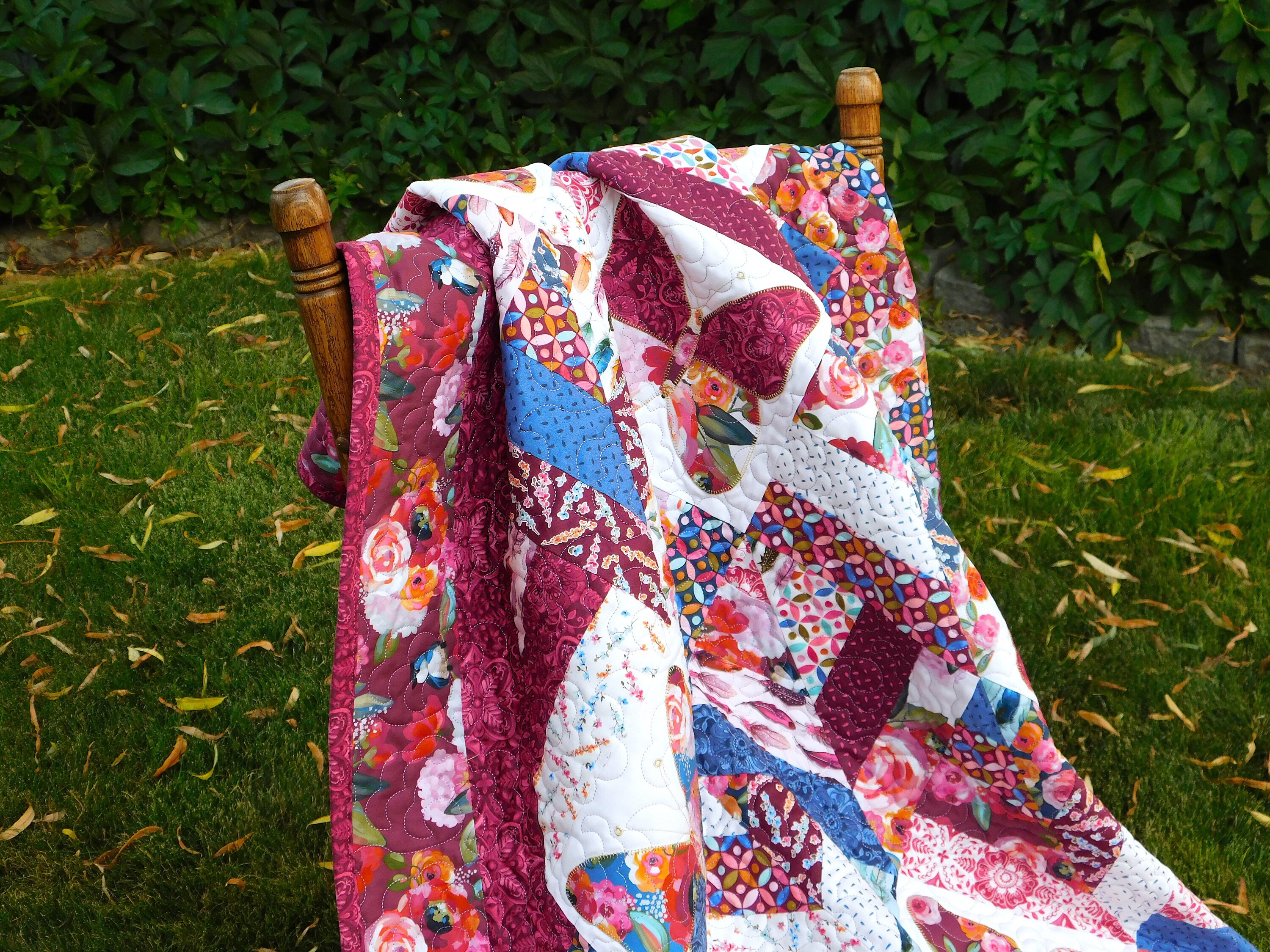 Poppies and Plume/quilt Baby/ Butterflies/crib Quilt/handmade/ Patchwork Quilt - Etsy