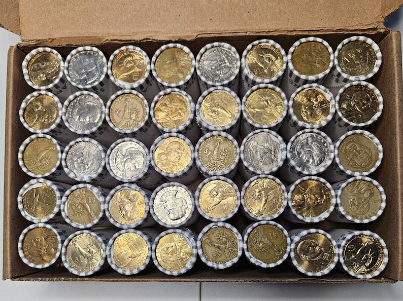 1 Roll 25 1 Dollar Coins FED Rolled.. Susan B Anthony, Sacagawea ...
