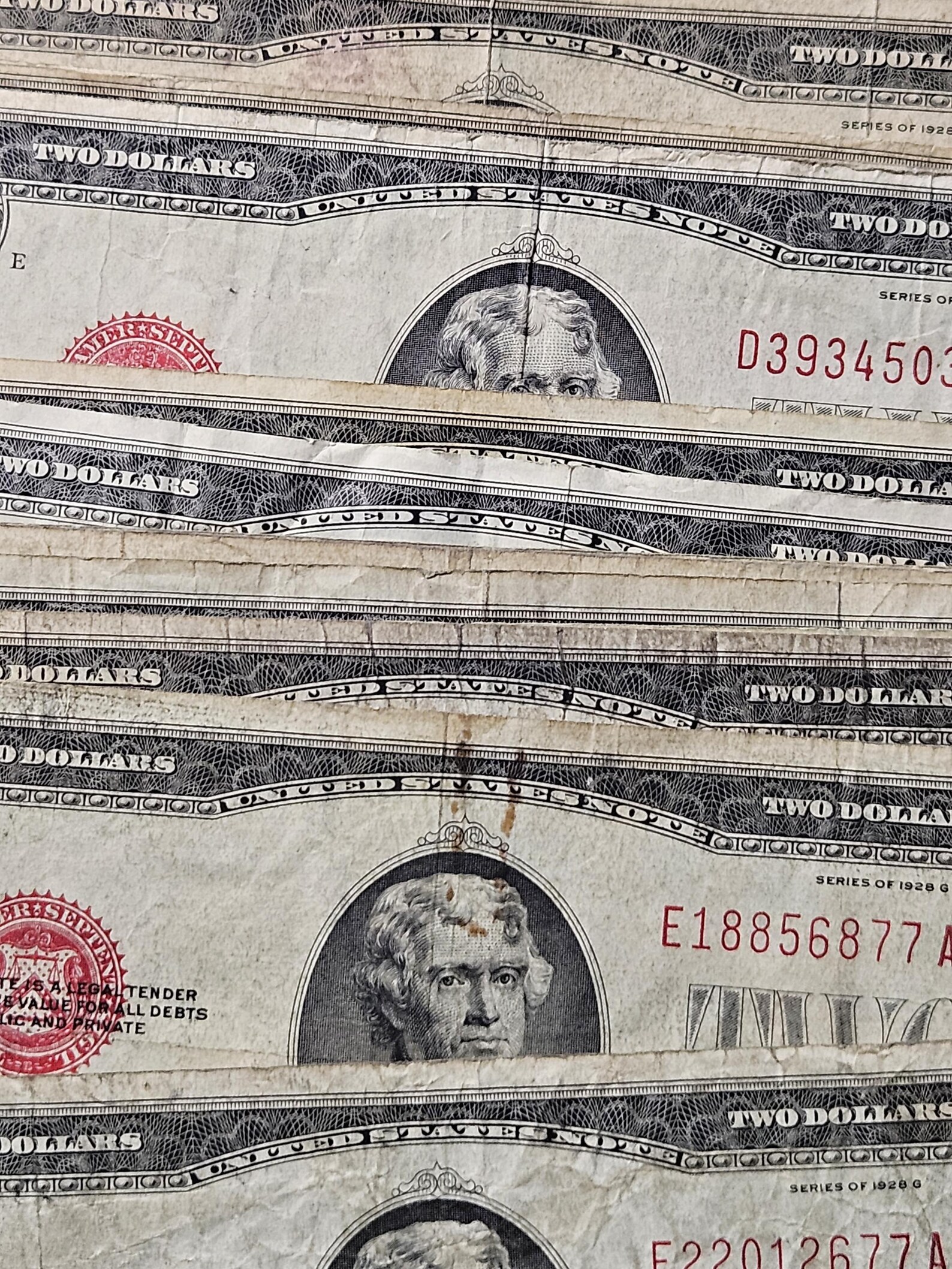 1928 Circulated 2 Dollar Bill, US Treasury RED SEAL Note - Etsy