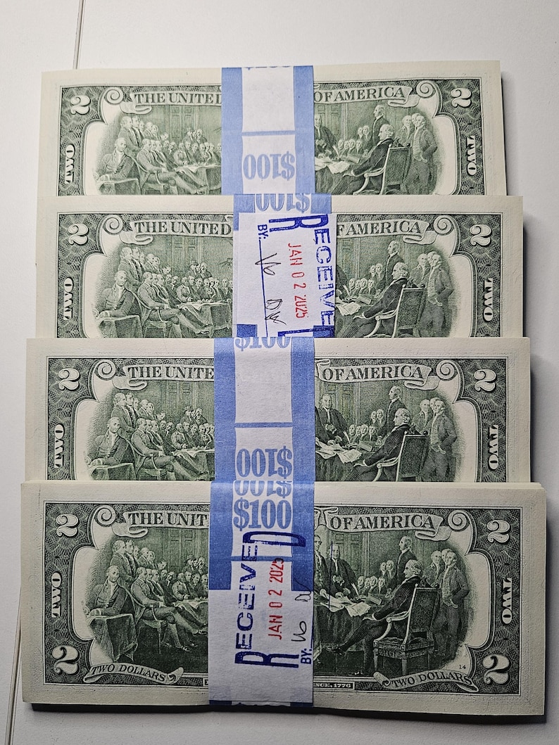 1976 to 2017 United States 2 Dollar Bill Uncirculated Notes. 20 Notes ...