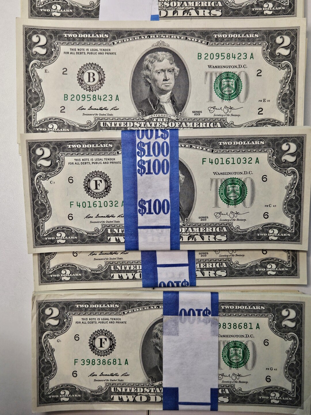 Random Year 1976-2017 United States 2 Dollar Bill Uncirculated Notes ...