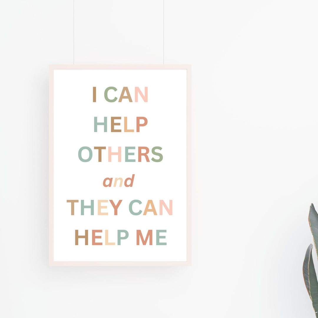 I Can Help Others Growth Mindset Poster for Kids - Digital Affirmation ...