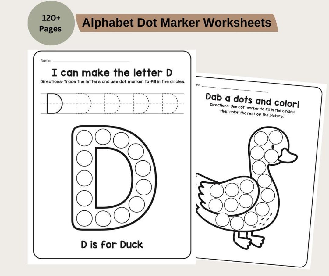 Alphabet Dot Marker Activity Sheets, A-Z Dot Marker Worksheets, Fun ...