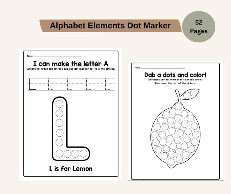 Alphabet Dot Marker Activity Sheets, A-Z Dot Marker Worksheets, Fun ...