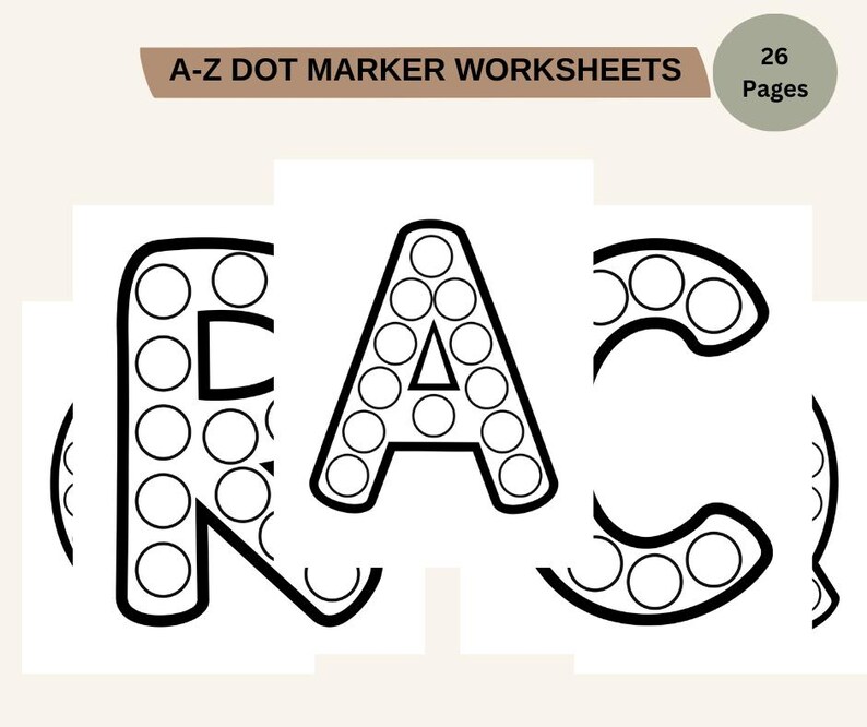 Alphabet Dot Marker Activity Sheets, A-Z Dot Marker Worksheets, Fun ...